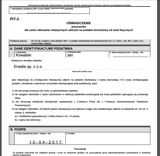 Co to jest PIT-2? – e-Deklaracje.pl